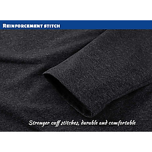 TACVASEN Men's Fleece Shirts Sports Performance Shirts Fleece Pullover Active Shirts for Men Long Sleeve Pullover Shirts Tops Zip Up Black Grey, XL