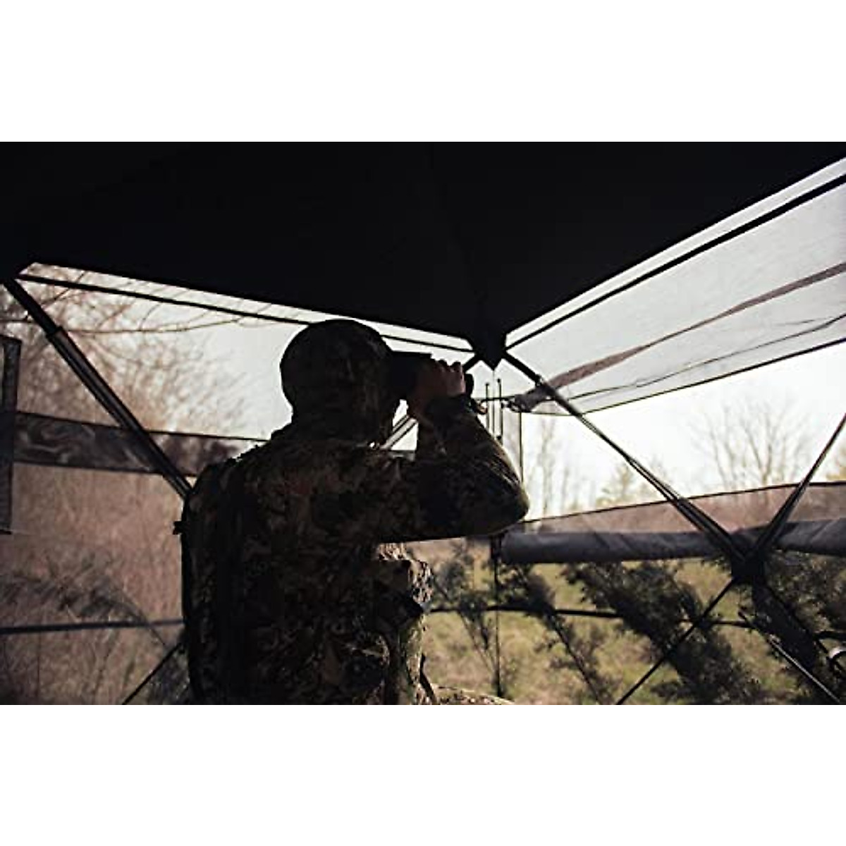 Muddy Outdoors Prevue 4-Person Heavy-Duty Camo Hunting Ground Blind, Mossy Oak Elements Terra (PVB4)