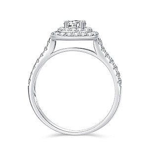 Molioaki 1-1/2 Carat (ctw) moissanite engagement rings for women Platinum Plated Silver ring moissanite rings -9-