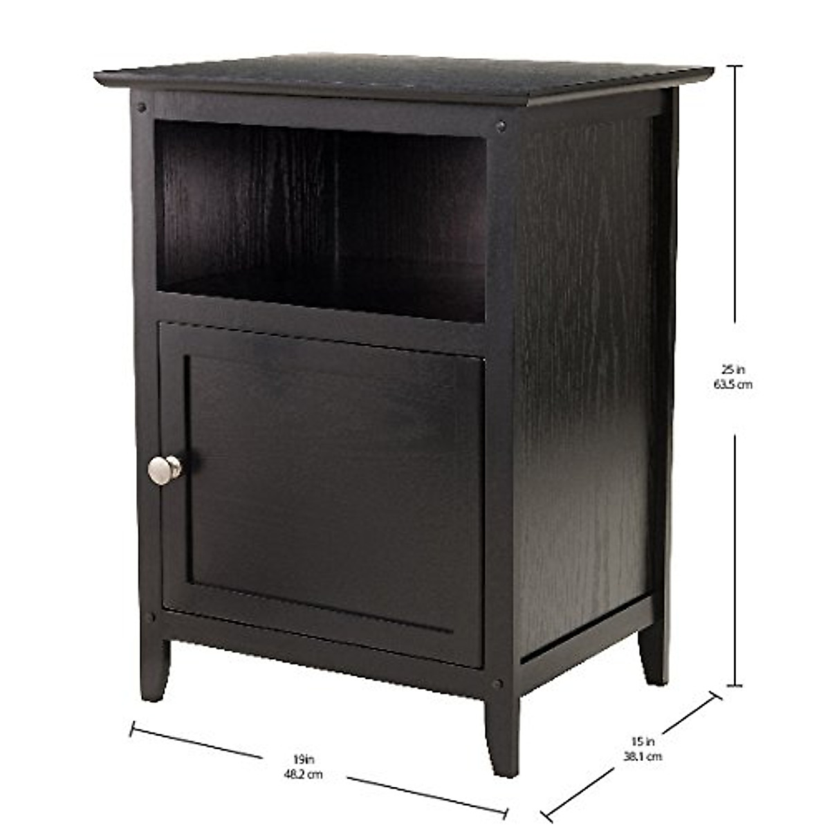 Winsome Wood Henry Accent Table, Black, 19 inches