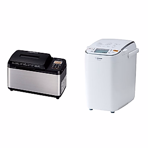 Zojirushi BB-PDC20BA Home Bakery Virtuoso Plus Breadmaker, 2 lb. loaf of bread, Stainless Steel/Black & BB-SSC10WZ Home Bakery Maestro Breadmaker, Premium White