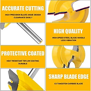 Newdeli 45 Degree Lock Miter Router Bit 3-Piece Set, for 1/2”, 5/8”, 3/4” Cutting Height, 1/4 Inch Shank. Easy to Create Lock Miter Joint