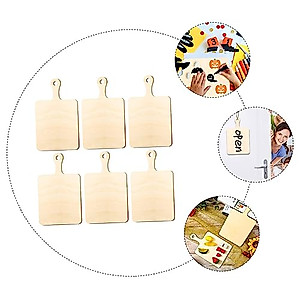 TEHAUX 6pcs Home Accessories Decor Miniture Decoration Wood Decor Kindergarten Mini Cutting Board Unfinished Board Household Craft Wood Bulk Wood Chips Small Chopping Board Wood