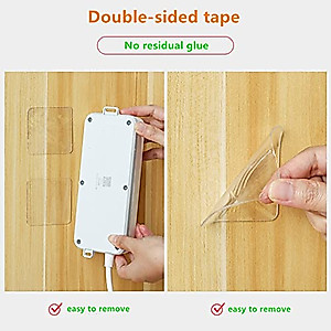 Ellelove 10PCS Double-Sided Transparent Hooks Non-Marking Waterproof Self-Adhesive Hooks Heavy Duty Suction Cup for Organization Bathroom Kitchen and Office