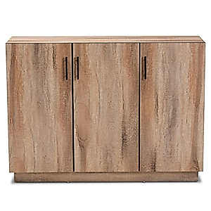 Baxton Studio Patton Oak Finished Wood 3-Door Dining Room Sideboard Buffet