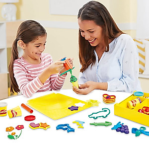 Play-Doh Large Tools and Storage Playset, Arts and Crafts for Kids with 20 Tools and 8 Colors, Preschool Toys for 3 Year Old Girls and Boys and Up