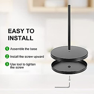 Paper Towel Holder Countertop,Black Paper Towel Holder Stand with 6.7inch Diameter Large Base for All Kitchen Paper Roll