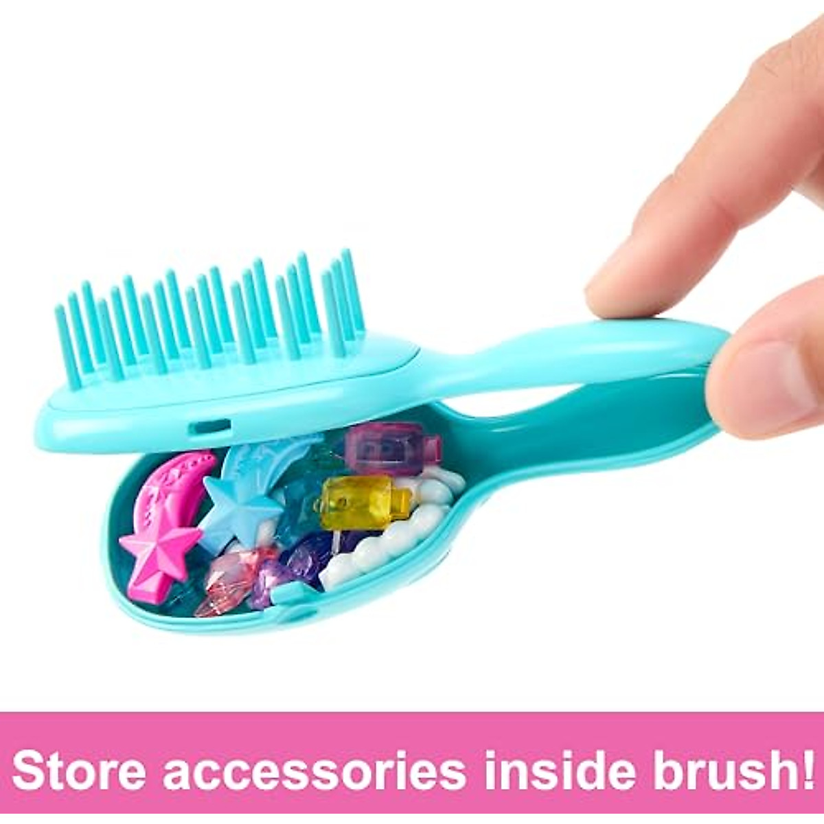 Barbie Doll Head for Hair Styling, Pastel Fantasy Hair with 20 Fairytale-Inspired Accessories Including Shimmer Stickers