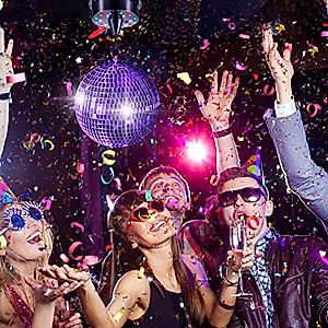 6RPM Rotating Disco Ball Mount Electric Motor with Lights 4 Colors for 6 8 12 Inch (Not Included) 2 Mode Christmas Party DJs Bands Pubs Weddings Night Clubs (Battery Style)