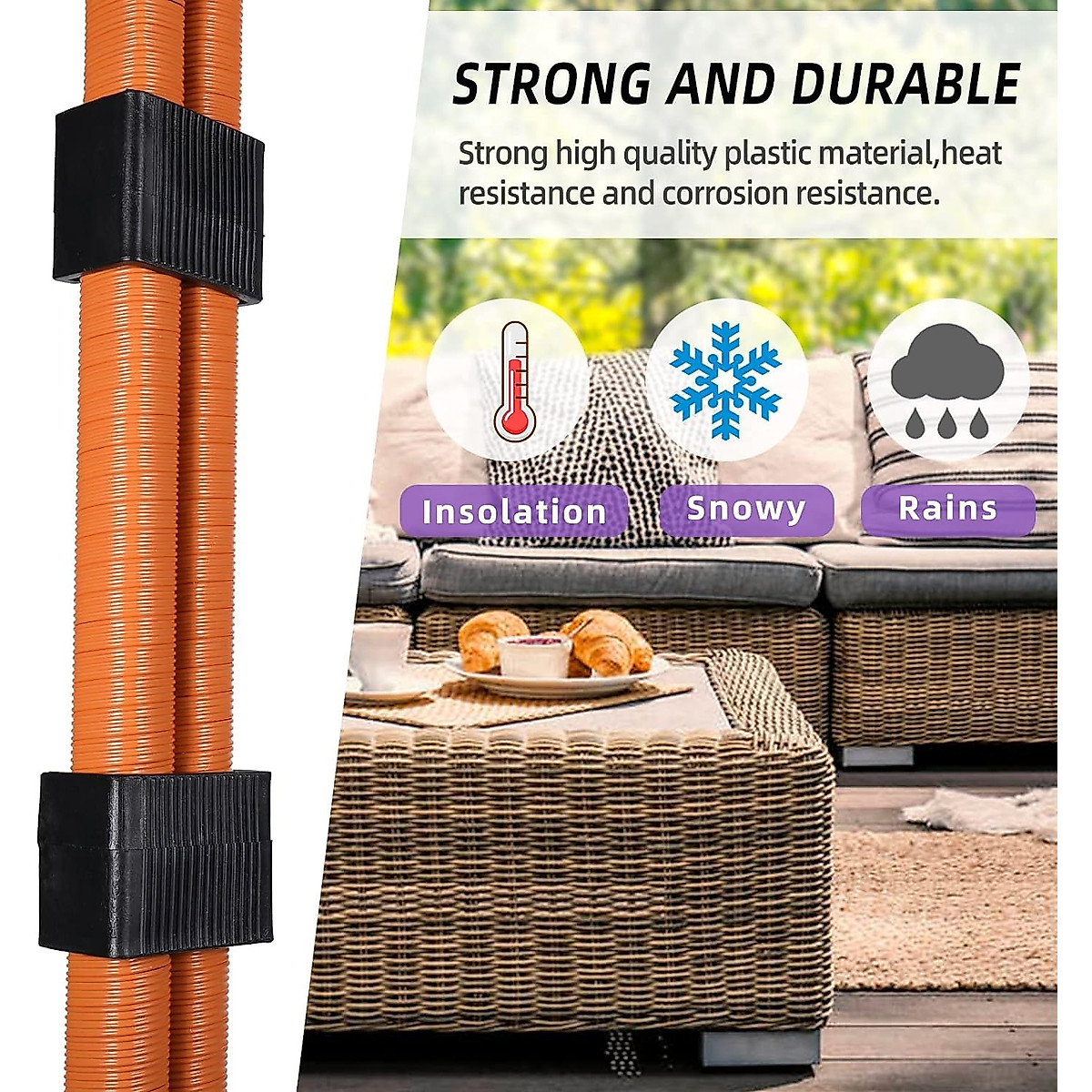 SUQ I OME 6 Pack of Outdoor Patio Wicker Furniture Clips Sectional Sofa Rattan Furniture Clamps Chair Fasteners,Connect The Sectional or Module Outdoor Couch Patio Furniture,1.74 inch