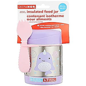 Skip Hop Insulated Baby Food Jar, Zoo, Narwhal