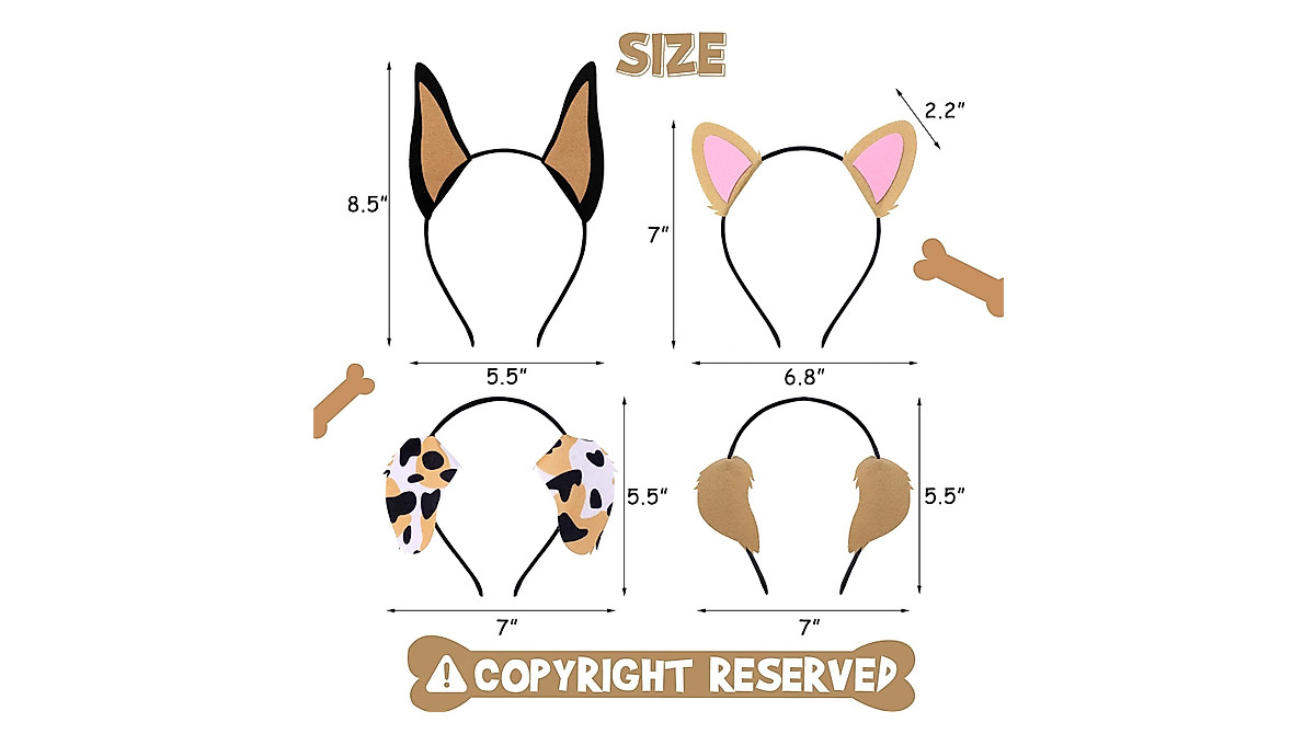 Cute Puppy Dog Ear Headbands - 15 Pcs for Party Favors
