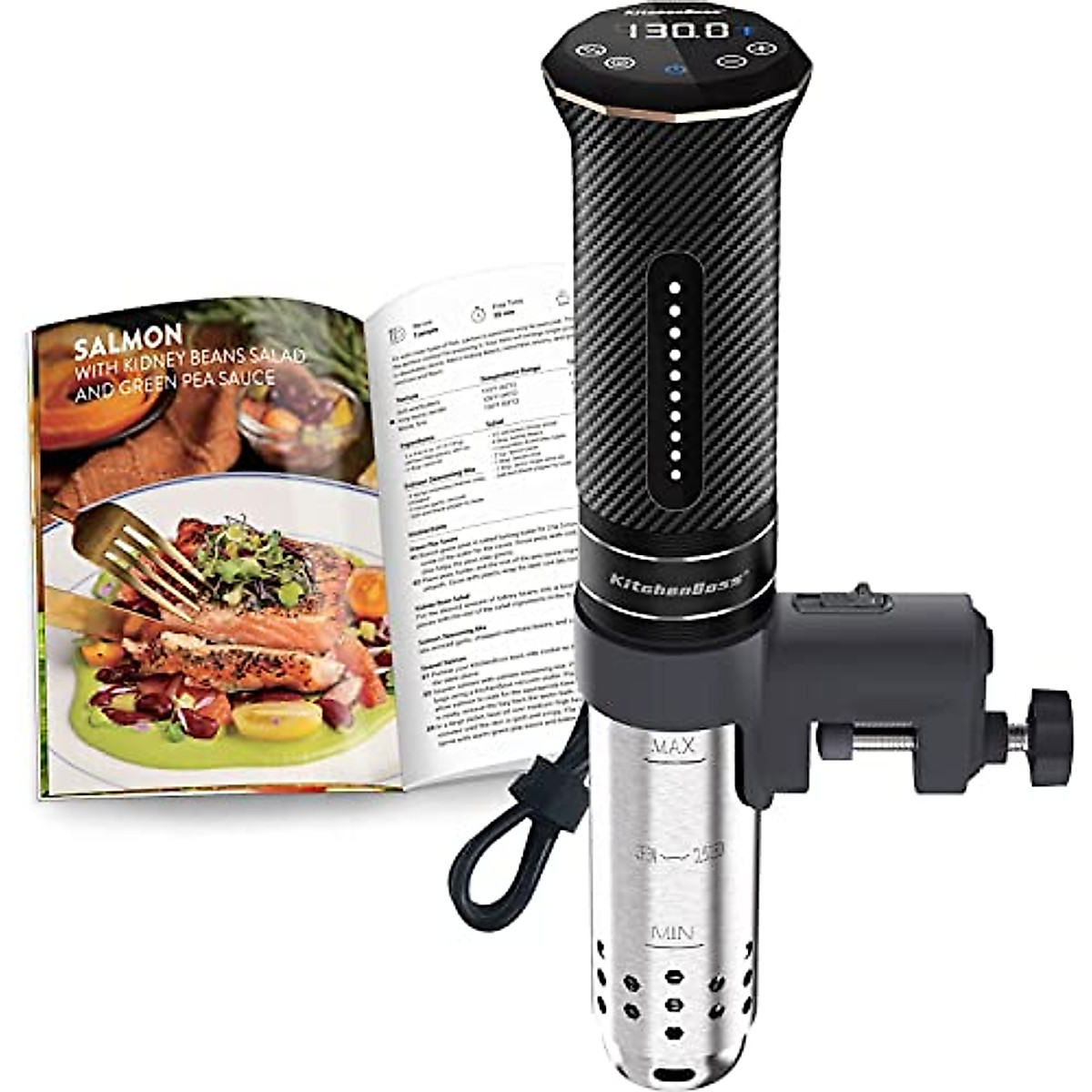 Sous Vide Machine Immersion Circulator: Ultra-quiet Precision Sous-vide Cooker, IPX7 Waterproof Stainless Steel 1100W Professional Low Temperature Slow Cooking Machines by KitchenBoss