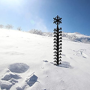 cjc Snow Gauge, 24 Inch Snow Gauge,Iron Art Snow Gauge Outdoor Christmas Decorations Handmade Metal Snow Measuring Stick Snow Gauges for Yard, Detachable Snow Gauge Outdoor (Snowflake)