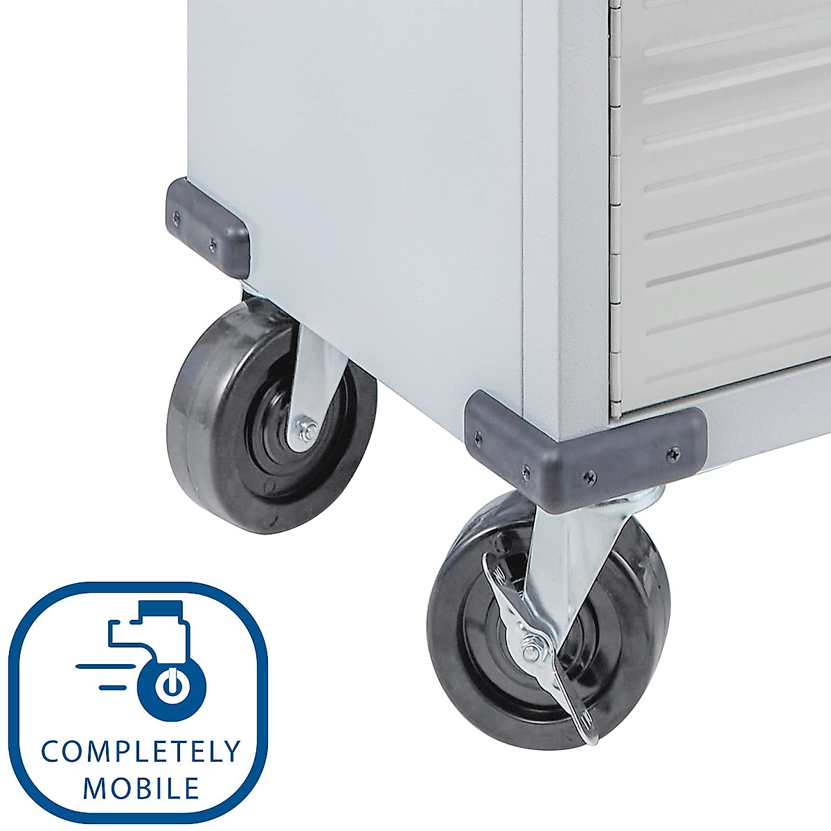 Seville Classics UltraHD Heavy Duty Rolling Cabinet Workbench Table w/Solid Wood Top Workstation for Garage, Warehouse, Office, Workshop, 28" W x 18" D x 34.5" H, 3-Drawer, Granite