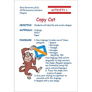 hand2mind AngLegs Classroom Kit with Protractors, Explore Angles, Shapes, and Geometry, Triangle Geometry, Math Manipulatives, Shape Geometry, Geometry Resource, Montessori Math (6 Sets of 72)