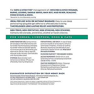 Farnam PuriShield Horse Wound Care, Intensive Care Gel Promotes Healing, Long Lasting Relief and Protection 12 Ounces