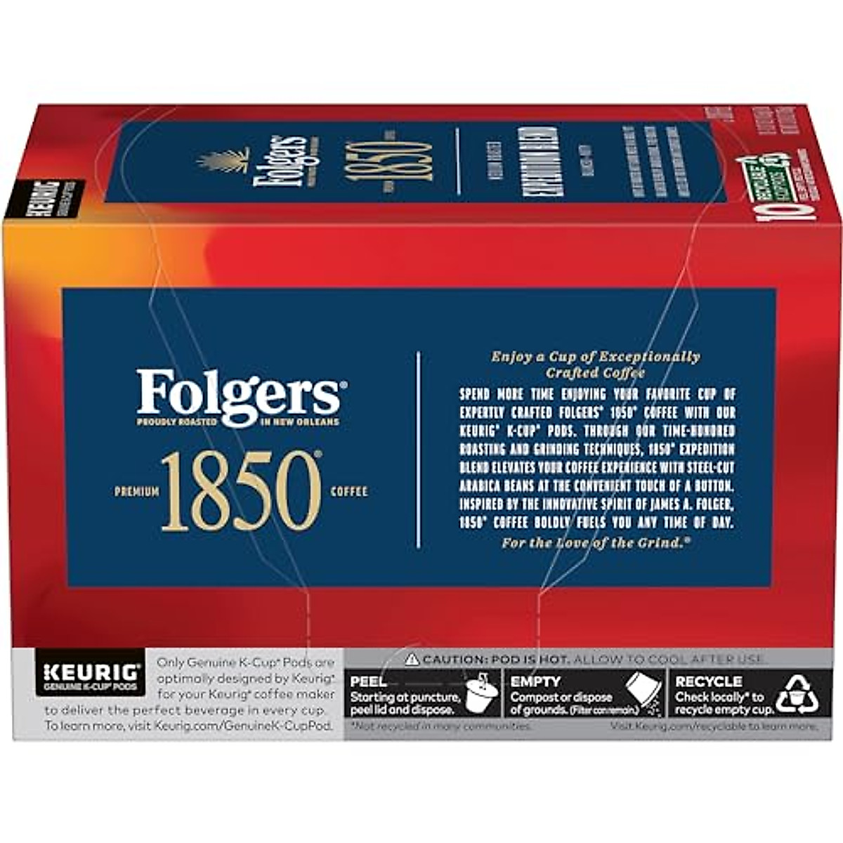 Folgers 1850 Expedition Blend Medium Roast Coffee, 60 Keurig K-Cup Pods
