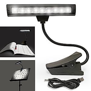 AxcessAbles Orchestra 9 LED USB Music Stand Light | Clip-On USB or Battery Operated Lamp with Adjustable Goose Neck | DJ Table, Mixer, Professional Music Stand Light, Reading Light