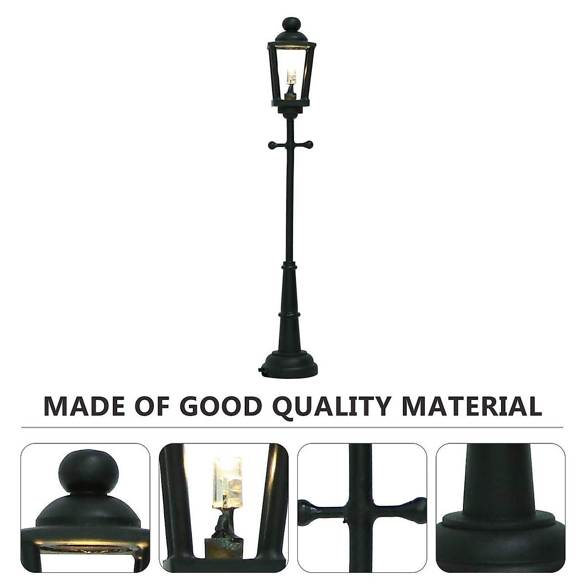 BESPORTBLE 1:12 Mini Street Light Model Dollhouse Solar Lamp Post Lights Outdoor Pathway Lantern Post Fairy Garden Decorations