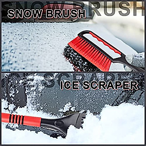 CARTMAN 26″ Snow Brush with Ice Scraper, Snow Removal Car Brush, Detachable Snow Removal Tool for Cars, Trucks, SUVs, Windshield, Window, No Scratch