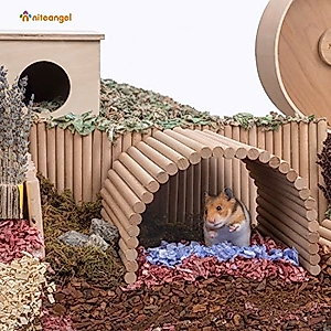 Niteangel Hamster Climbing Ladder Wooden Suspension Bridge for Guinea Pigs Rats Hedgehog Gerbils Mouse Sugar Glider and Other Small Animals (Medium)