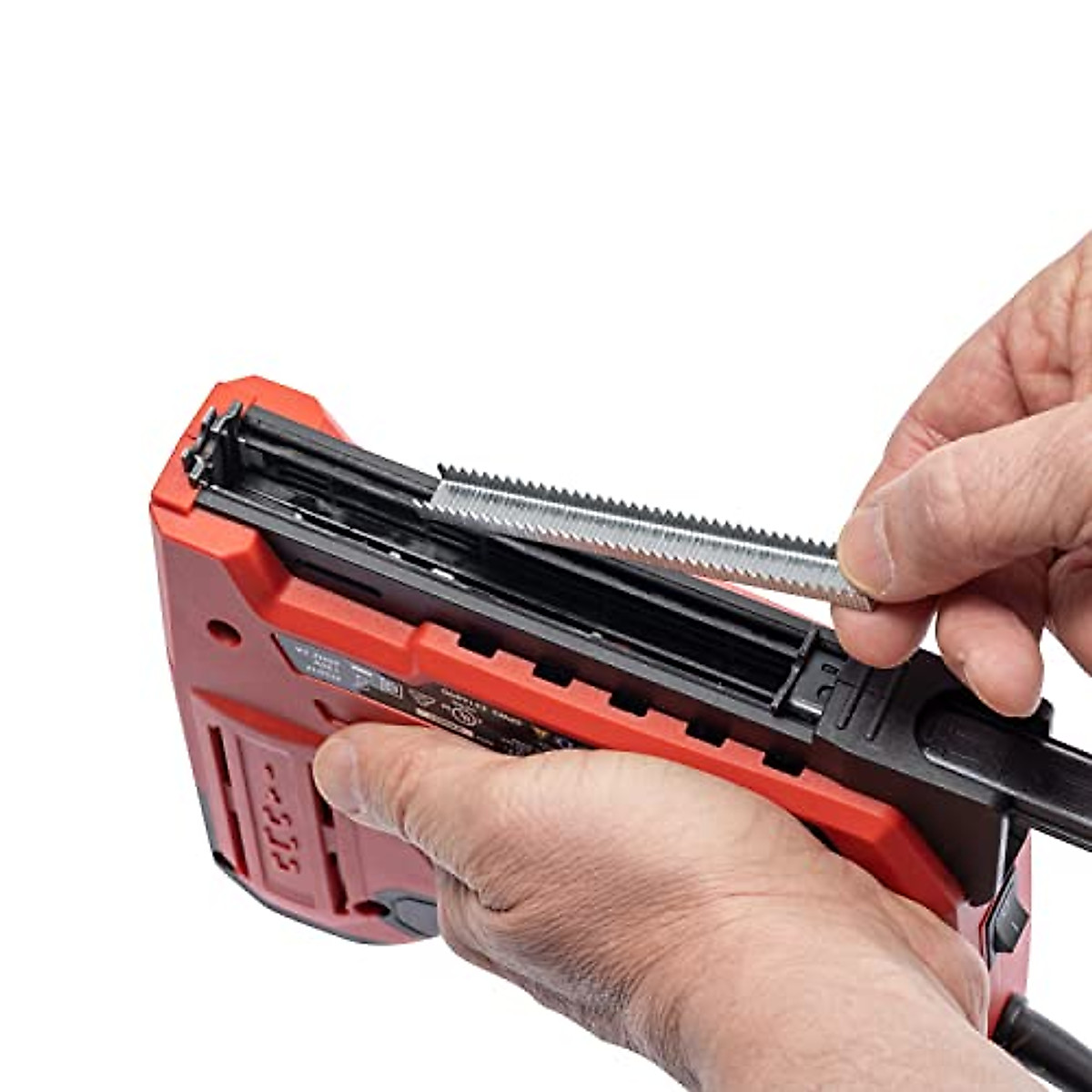 Arrow ET501F Corded 5-in-1 Professional Electric Staple and Nail Gun, Wire Stapler, and Brad Nailer for Upholstery, Framing, Insulation, Crafts, Fencing, and Cable, Black/Red