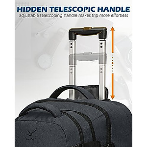 Hynes Eagle 2 in 1 Travel Backpack 22 inches Carry on Luggage 63L Rolling Backpack for Men Women with Packing Cubes 3PCS Set