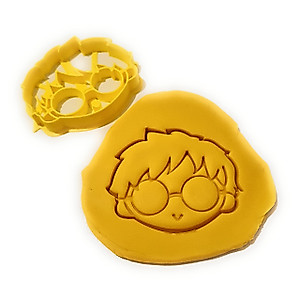 T3D Cookie Cutters Inspired by Potter Face Cookie Cutter, Suitable for Cakes Biscuit and Fondant Cookie Mold for Homemade Treats, 3.50inch x 2.89inch x 0.55inch