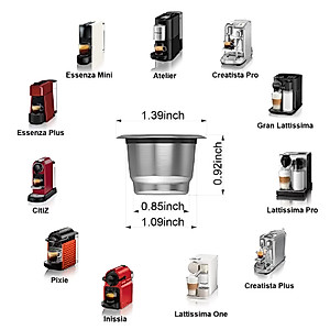Triplot Reusable Capsules for Nespresso OriginalLine - 6pcs Refillable Coffee Pods,Stainless Steel Cups Compatible for Nespresso OriginalLine Machine (6Pods+100pcs Lids+Tray+Refilling Tool&Tamper)