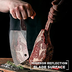 Grand Way Butcher Knife - Cleaver Knife for Meat Bone Vegetable Fruit Knife - Indoor Outdoor Cooking Utensil -