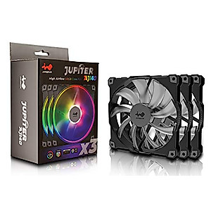 InWin Jupiter AJ140 Addressable RGB Triple Fan Kit 140mm High Performance Cooling Computer Case Fan Cooling with Control (AJ140-3PK)