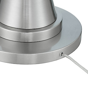 360 Lighting Karl Modern Industrial Floor Lamp Standing 63.75" Tall Brushed Nickel Silver Classic Metal White Tapered Drum Shade Decor for Living Room Reading House Bedroom Family Home