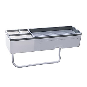 GATHINESS Shelves Bathroom Storage Rack Bathroom Wall Mounted Towel Hanger Adjustable Shelves Corner Shower Pot bar Rack Hand Towel bar Towel Rod Storage Basket Nail Free Shelf