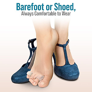 5 STARS UNITED Toe Spacers for Men and Women – 4 Gel Toe Separators for Curled and Overlapping Toes, Bunions, Hammer Toe Straightener, Big and Second Toe Spreader - White