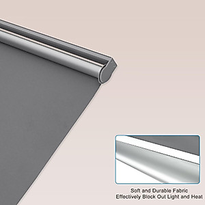MYshade Blackout Roller Shades for Windows, Cordless Roller Window Shades, Roll Up Window Blinds with Thermal Insulated, UV Protection, Easy to Install for Home and Office, 30" X 72"(Grey)