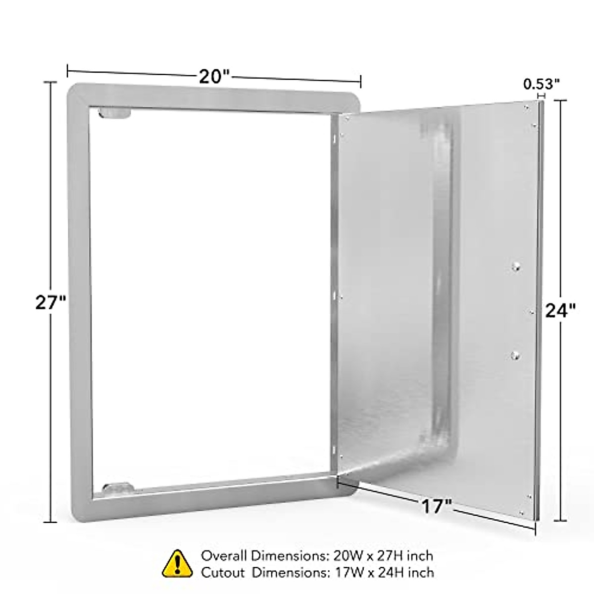 Stanbroil Stainless Steel Single Vertical Access Door, 17-Inch by 24-Inch