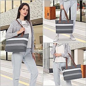 LOVEVOOK Laptop Shoulder Work Tote Bag for Women,Lightweight Casual School Bag Fits 15.6 In Laptop Handbag Purse 2pc/set