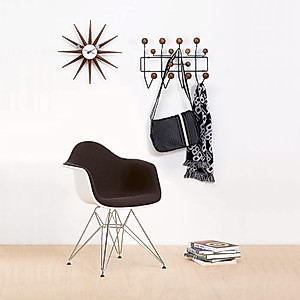 Classic Mid Century Hang it All Coat Rack, Modern Wall Mounted Coat Hooks with Painted Solid Wooden Balls(Multi Colors Available) (Dark Walnut)