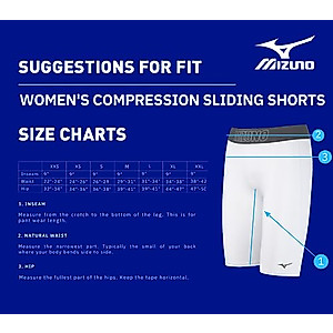 Mizuno Women's Sliding Short, White, X-Small US