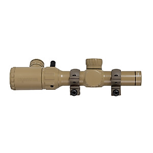 Monstrum 1-4x20 Rifle Scope | Flat Dark Earth | Monstrum Picatinny Scope Rings with Integrated Level Bubble | Bundle