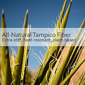 Redecker Tampico Fiber Bathtub Brush with Untreated Beechwood Handle, 100% Made in Germany, 10-5/8 inches, Angled Design, Natural Bristles are Heat-Resistant and Retain Shape, Hanging Loop for Storage