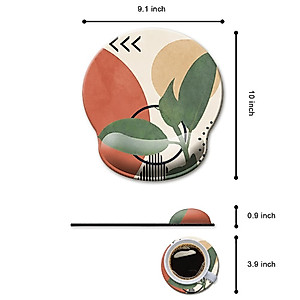 HOPONY Ergonomic Mouse Pad with Wrist Support Gel Mouse Pad with Wrist Rest, Comfortable Computer Mouse Pad for Laptop, Pain Relief Mousepad with Non-Slip Rubber Base, 9 x 10 in,Modern Abstract