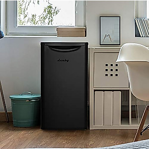 Danby Contemporary Classic DAR033A6BDB-6 3.3 Cu.Ft. Mini Fridge, Compact Countertop Refrigerator for Bedroom, Living Room, Kitchen, Office, Desk, E-Star Rated in Matte Black