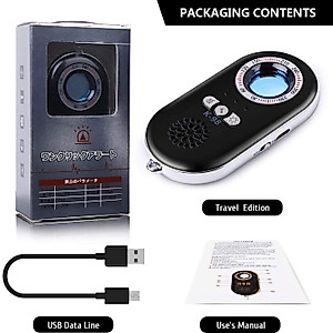 XinYu Anti-Spy Hidden Camera Detector Infrared Portable Safesound Personal Alarm 3-in-1 Functionality Defense Emergency Alert with Mini LED Flashlight for Home Hotel Travel Suitcase Security Box