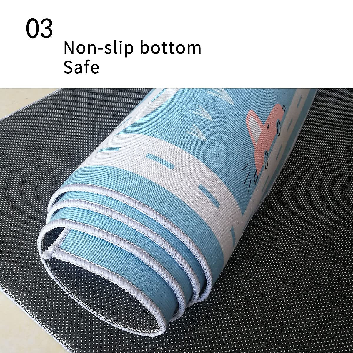 Hopscotch Rug, Hopscotch Mat for Kids Skipping and Jumping, Hop Count Cute Hopscotch Carpet with Non-Slip Backing，Suitable for Girls & Boys Bedroom, Playroom, Nursery(32×47inchs)