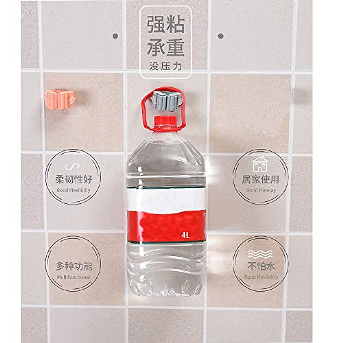 8 Packs Broom Mop Holder,Self-Adhesive No Drilling Super No-Slip Broom Gripper Clip Adjustable Reusable,Wall-Mounted Storage Racks for Storage Organization in Homes, Kitchens & Wardrobes