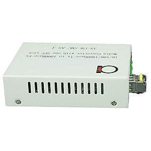 Single Mode LC WDM Single Fiber Bi-Di Gigabit Media Converter - Built-in Fiber Module 20km (12.42 Miles) - to UTP Cat5e Cat6 10/100/1000 RJ-45 - Auto Sensing Gigabit or Fast Ethernet Speed -1 Pair