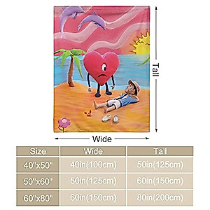 Cute Cartoon Blanket, Hip Hop Personalized Bed Throws, Ultra Soft Cozy Flannel Throw Blanket for Couch Bed Sofa, Comfortable Lightweight Super Soft Blankets 60X50 Inch for All Season (Cartoon 2)