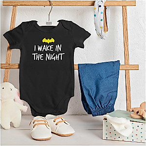Brisco Brands I Wake in the Night Superhero Bat Baby Romper Boys or Girls